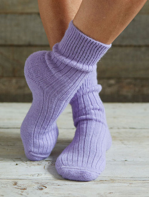 Short Ribbed Alpaca Socks for Everyday Comfort - Perilla
